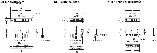 M7E (14 mm) 數位顯示模組（文字高度 14mm）/外觀尺寸 | OMRON Industrial Automation